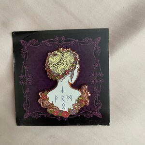 Midsommar May Queen Enamel Pin Rose Gold Plated Push Back Pin Norse ...