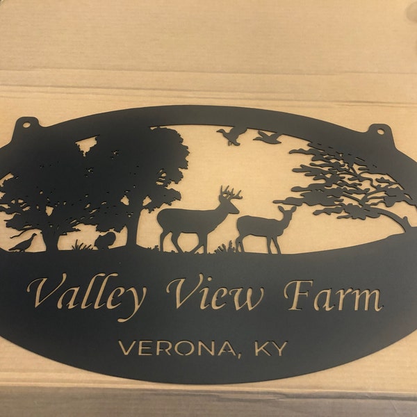 Metal WILDLIFE Sign With DEER TURKEY Sign , 4 Ft or 3ft Sign Customized ...