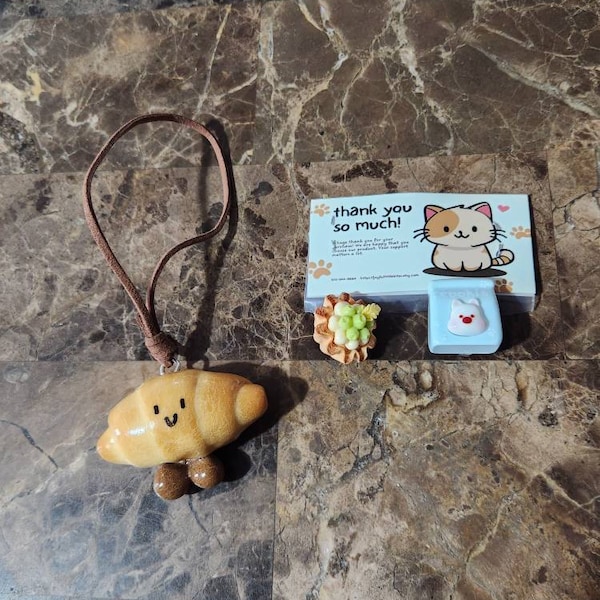 Handmade Real Bread Keychain & Bag Charm | Cute Pretzel, Donut, Cat ...