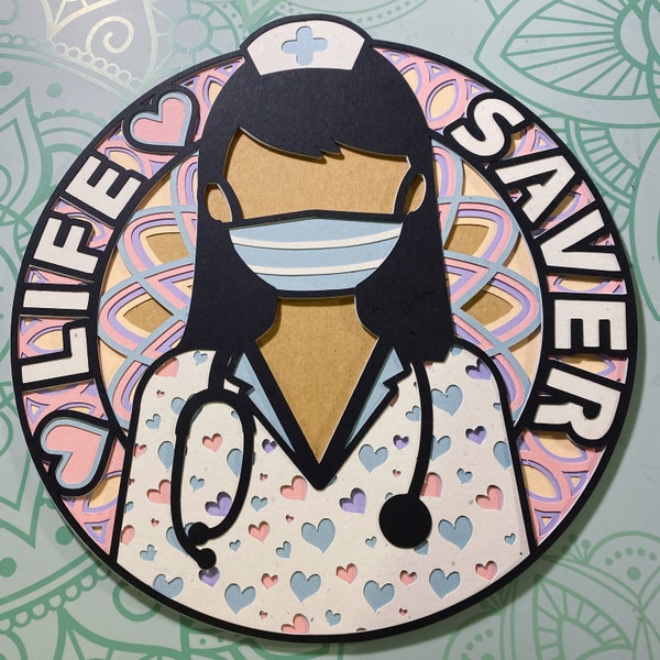 Nurse Life Saver Multi Layer Mandala Model Laser Cut File, Commercial ...