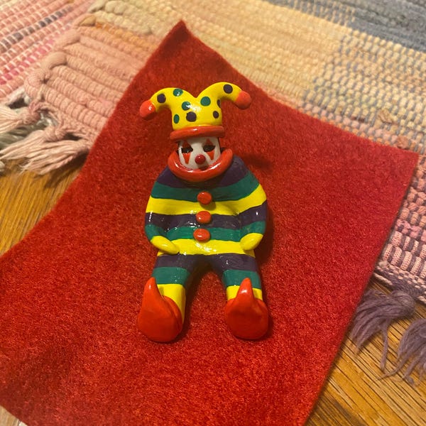 Mini Primary Colors Clown Figurine - Etsy
