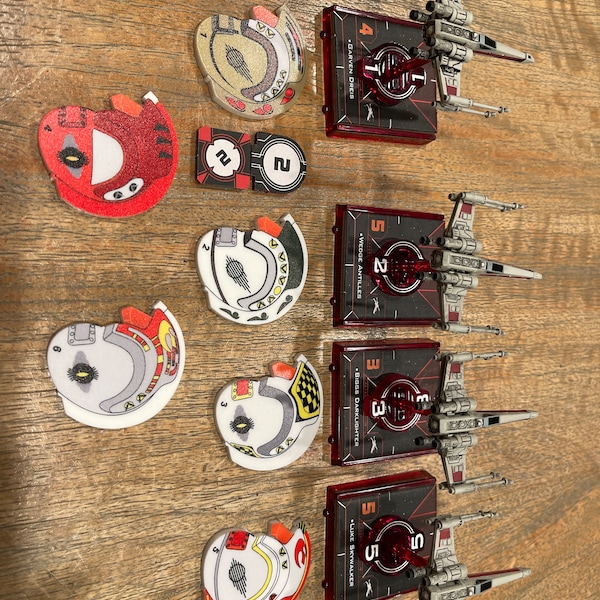 Star Wars X-wing Compatible V2 Acrylic Colour Printed Gaming Red ...