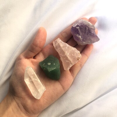 Attract Love Stone Set Heart Chakra Raw Crystal Love Set Manifest Love ...