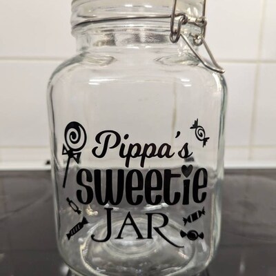Personalised Sticker/label/decal for Sweet Jar... Add Your Own Name ...