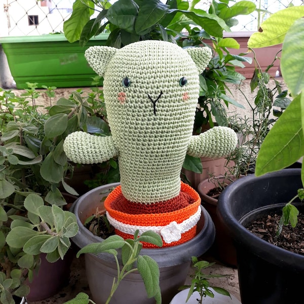 Cactus Crochet Amigurumi PATTERN, Crochet Cactus Cat Catcus Pattern ...