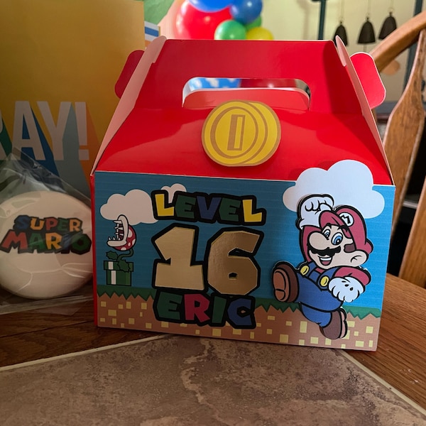 Custom Made 3D Super Mario Brothers Party Favors Goble Box / Goodie ...