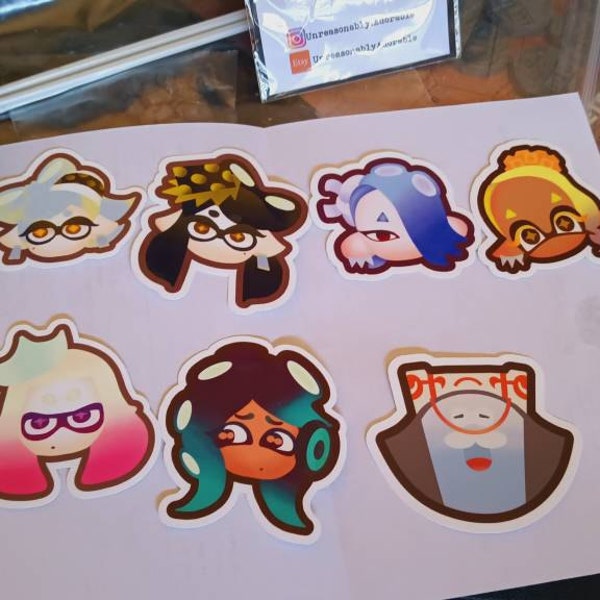 Splatoon Inspired Fan-art Badge Stickers + HOLOGRAPHIC -idols, Shops - Etsy