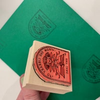 Book Stamp Personalized From the Library of Stamp Floral Open Book ...