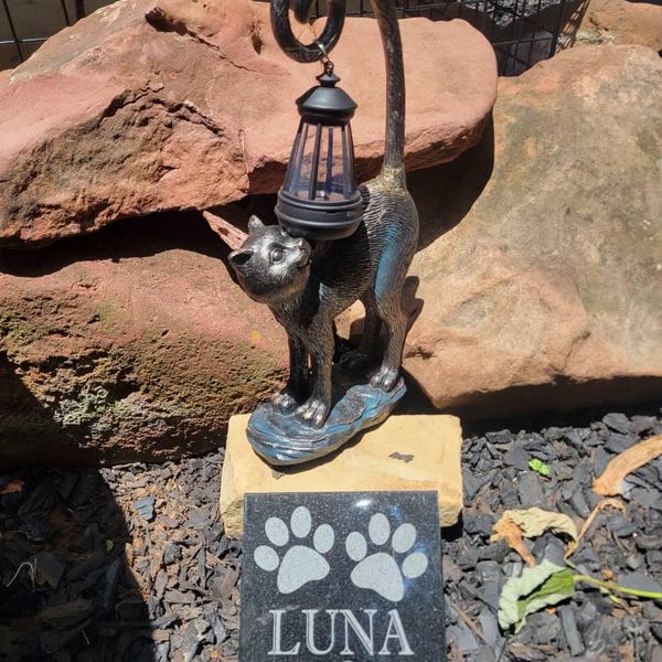 Custom Granite Pet Memorial Stone | Upright Pet Monument for Cats and ...