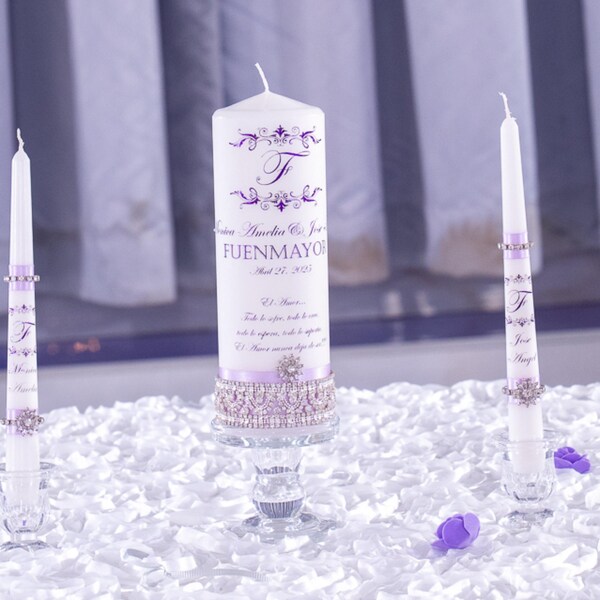 Personalized Unity Candle Set for Wedding, Personalized Wedding Unity ...