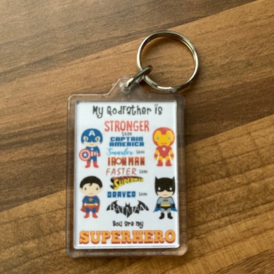 Step Dad Keyring. Superhero Daddy Keyring Gift. Step Dad Birthday ...