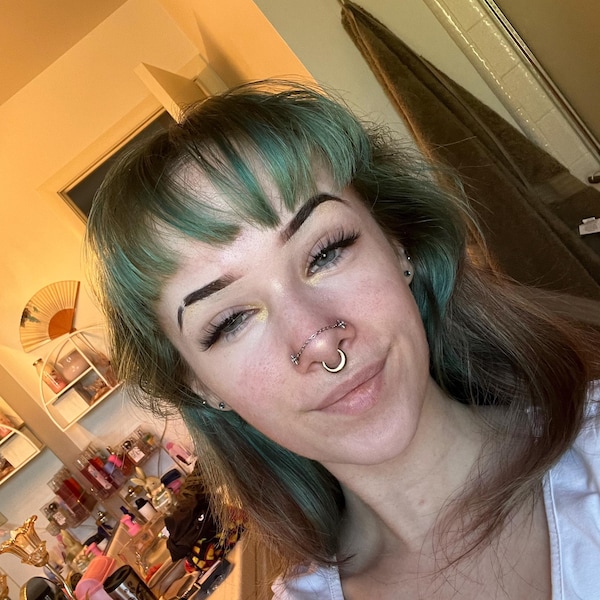 Bat Septum Ring, Nose Ring, Daith Ring, Hinged Clicker Hoop, 16ga 8mm ...