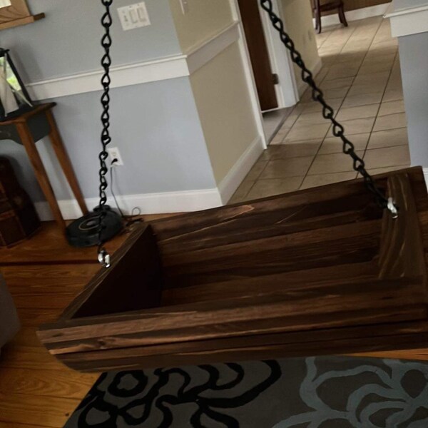 Hanging Rustic Half Moon Bucket Bowl Style Garden Indoor Outdoor ...