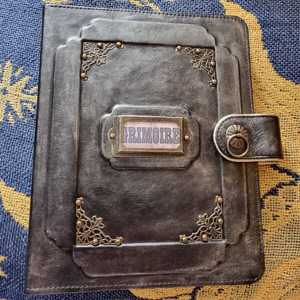 Grimoire Journal Cover / Moon Magic Cover / Real Leather Cover for Book ...