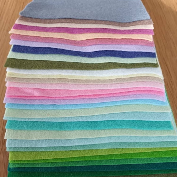 Vintage 10-piece 40% Wool Blend Felt Pack: Assorted Colors - Etsy