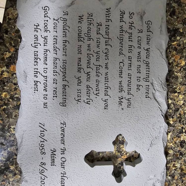 Personalized Cross Memorial Stone - Sympathy - Condolences - Garden ...