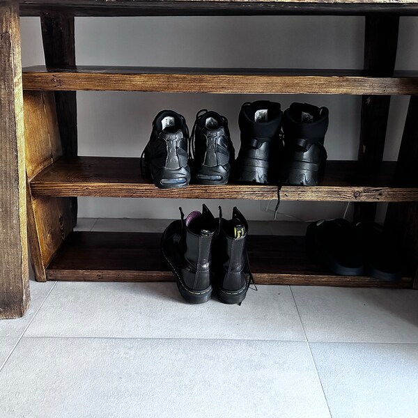 Handmade Rustic Shoe Rack Solid Reclaimed Wood - Etsy