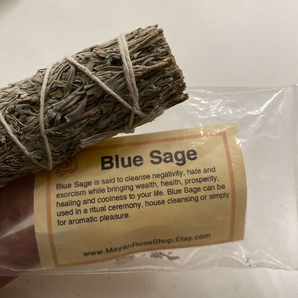 BLUE SAGE SMUDGE Stick | Sage Bundle for Ceremony, Meditation, Altar ...
