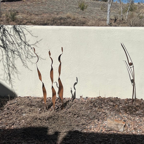 Marsh Grasses - Garden Abstract Sculpture From Rust Metal. - Etsy