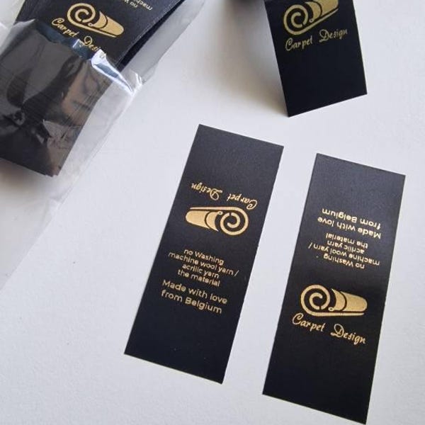 Black Satin Custom Labels on a Roll, 500-5000 per Roll Uncut Black ...