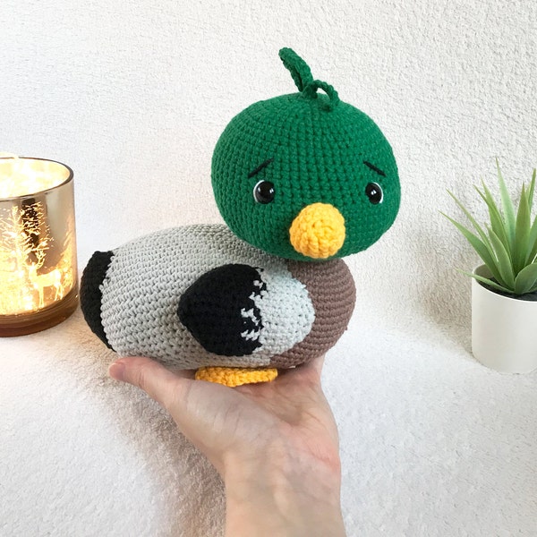 PDF Crochet Pattern: Taco the Mallard Duck, Amigurumi Duck Tuto ...