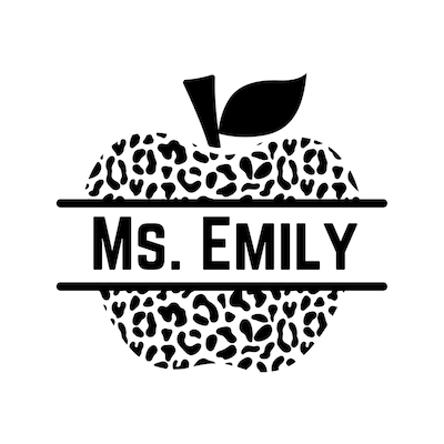 Apple Name Frame SVG, Teacher SVG, Cheetah Apple SVG, Back to School ...