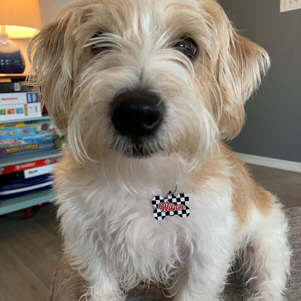 Personalized Pet Tag Cherry Dog Name Tag Dog Tag Pink Pet ID Tag Custom ...