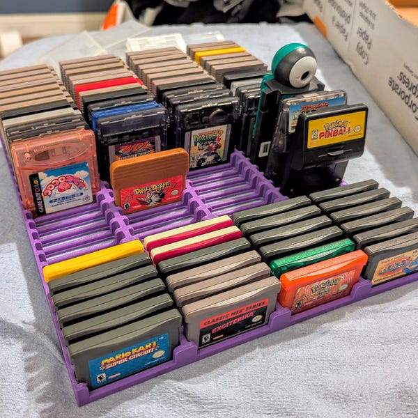 Game Boy Cartridge Storage Tray for Nintendo GB, GBC, or GBA Carts, 10 ...