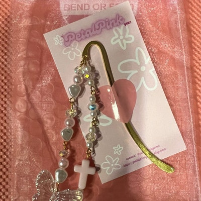 Beaded Bookmark, Hook Bookmark, Book Lover Gift Idea, Gold Bookmark ...