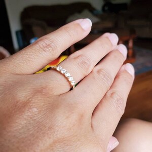 Dainty CZ Stacking Ring Gold Minimalist Ring CZ Ring Simple - Etsy