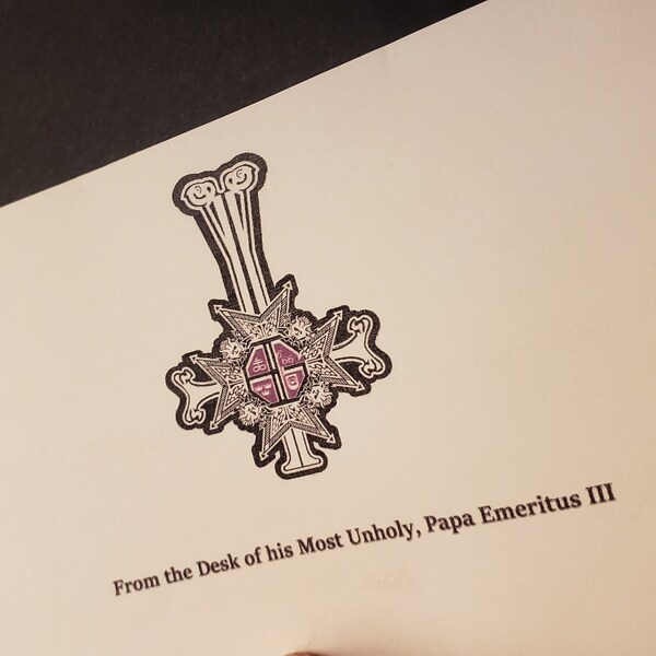 SPECIALIST: Letter Inspired by Papa Emeritus IV - Etsy