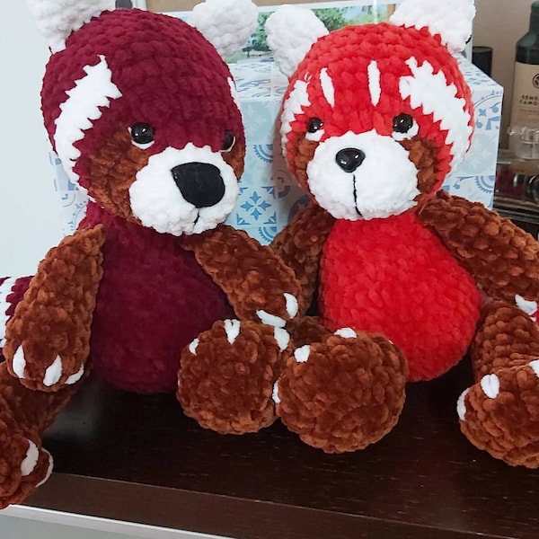 Crochet Red Panda Pattern - Amigurumi Red Panda Pattern – Panda Diy Toy ...