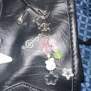Aesthetic Y2k Beaded Pink Strawberry Korean Soda Star Keychain - Etsy