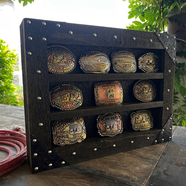 Belt Buckle Display With Genuine Cowhide Hair Background - Etsy