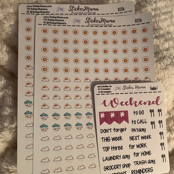 I105 - WEATHER STICKERS - Weather Planner Stickers - for Planner - Etsy
