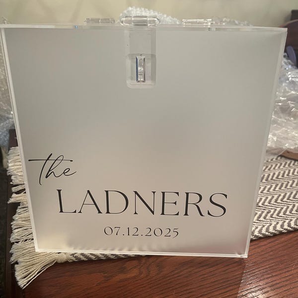 Personalized Last Name Card Box Wedding Acrylic Card Box With Lock and ...