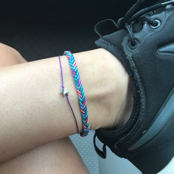 Fishtail Braided Wax String Bracelet, Fishtail Anklet, Waterproof ...