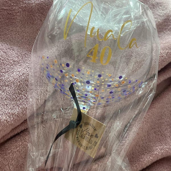 Gin Glass Personalised and Hand Painted Gift Birthday Age Name - Etsy UK