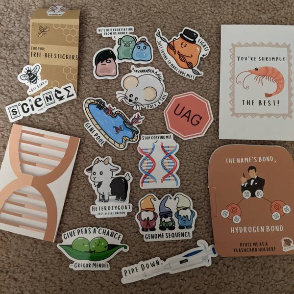 Genetics Pun Stickers | Science, Biology, Genetics, Pre-med | Water ...