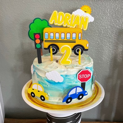 Wheels on the Bus Cake Topper / Wheels on the Bus Party / Wheels on the ...