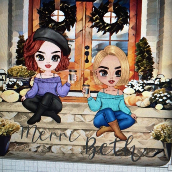 Autumn Girl Collection Chibi Clipart, Fall Best Friends Clipart ...