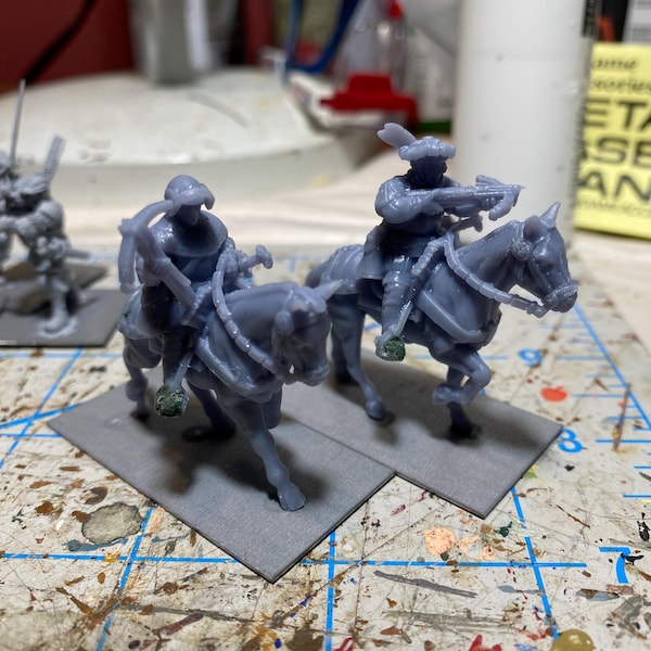 UNPAINTED Napoleonic Spanish Infantry in Bicornes Charging X6 28mm 1/56 ...