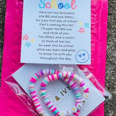 Back to School Bracelet Set Mommy and Me Bracelets First Day of School ...