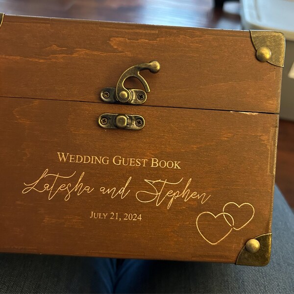 Personalized Guest Book Alternative, Wooden Wedding Guest Book Floral ...