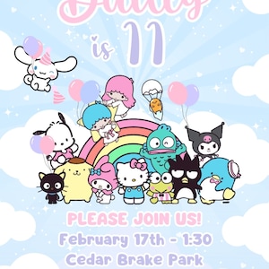 Kawaii Characters Kawaii Birthday Digital Editable File Cute Birthday ...