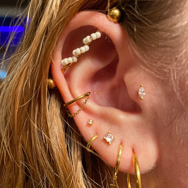ASTM F136 Hoop With Chain Conch Hoop, Conch Earring, Conch Clicker ...