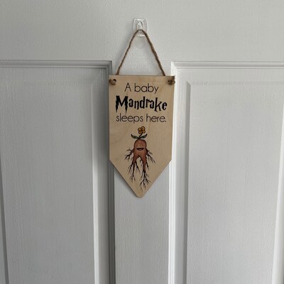 Hand Painted Baby Mandrake Sign Nursery Decor Tiny Crib - Etsy