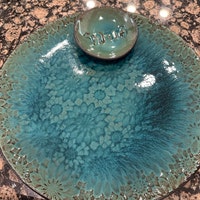 Large Wide Ceramic Bowl Large Flat Bowl With a Combination of Hand ...