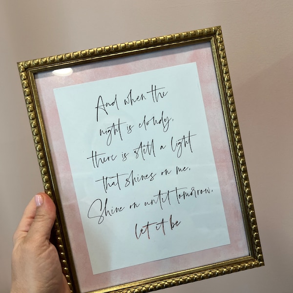 The Beatles Let It Be Printable Wall Art. Song Lyrics. Home Decor ...