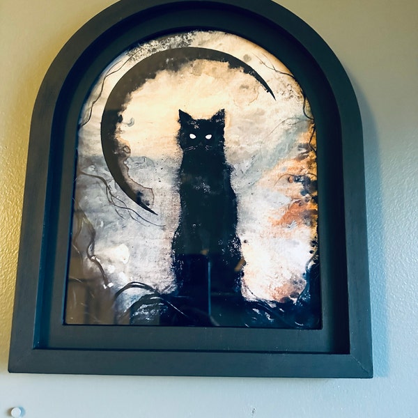 Fearless Familiar - Dark Cat Wall Art Print - Witchy & Skinny Black ...